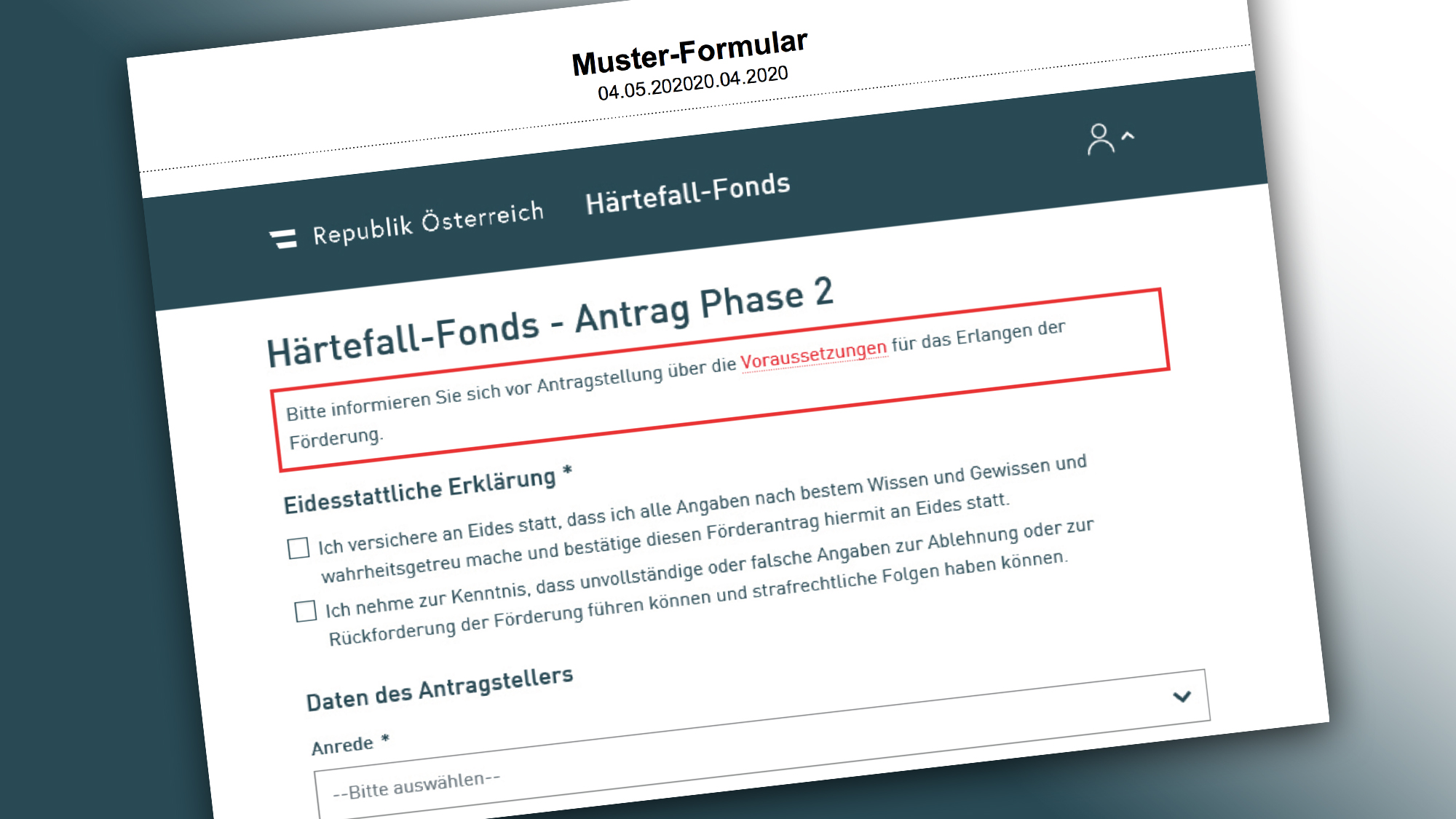 Register offline, aber Anträge beim Härtefallfonds können weiter ...
