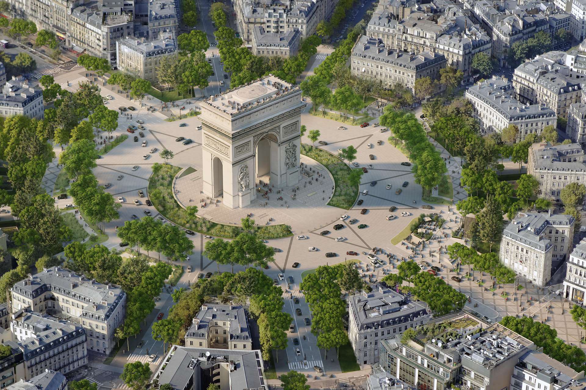 Aus der Champs-Élysées soll für 250 Mio. Euro ein Prachtgarten entstehen Aus der Champs-Élysées soll für 250 Mio. Euro ein Prachtgarten entstehen