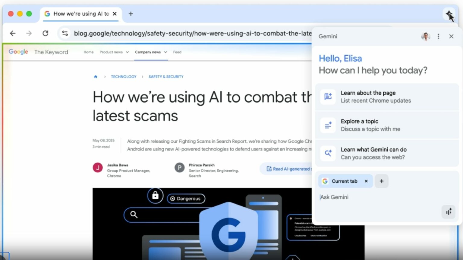 Google startet tiefe Integration von Gemini-KI in den Chrome-Browser
